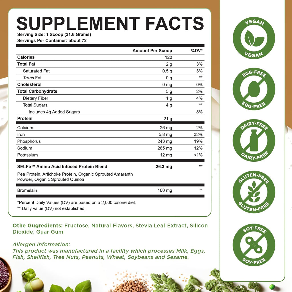high protein content 21 g per serving