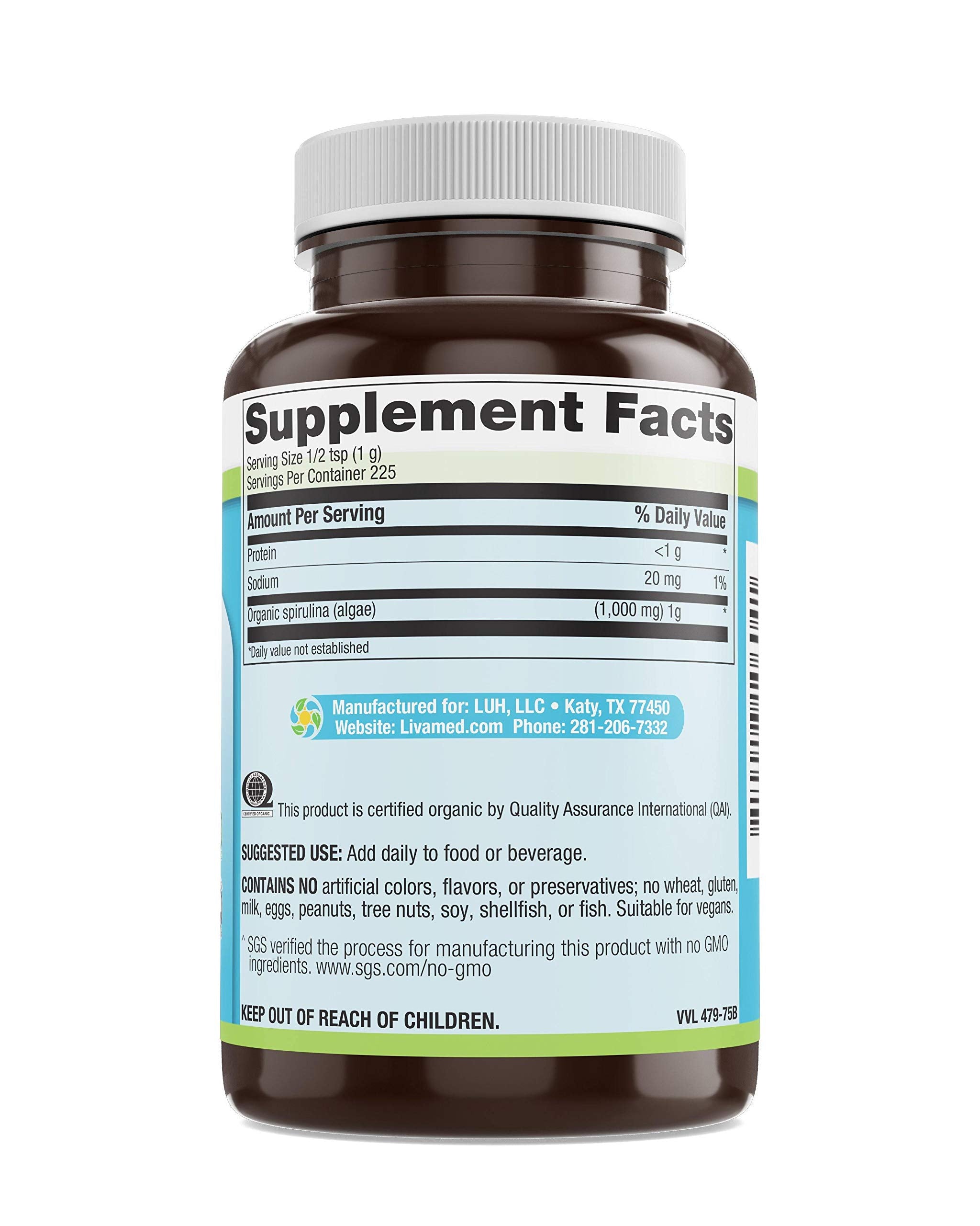 high protein content spirulina supplement
