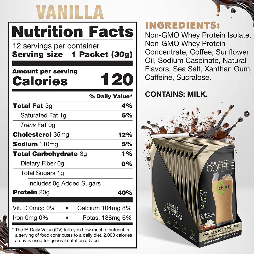 high protein iced coffee packets