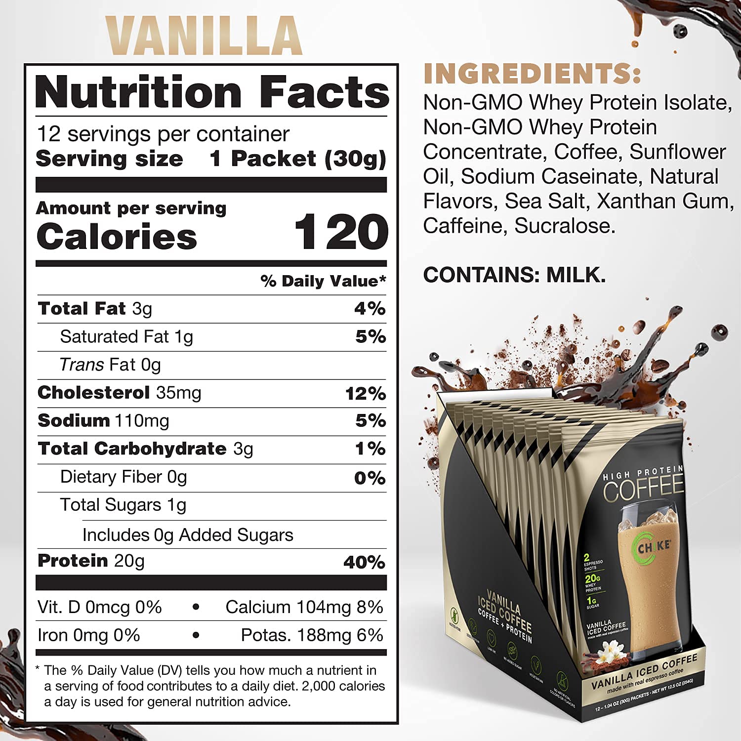 high protein iced coffee packets