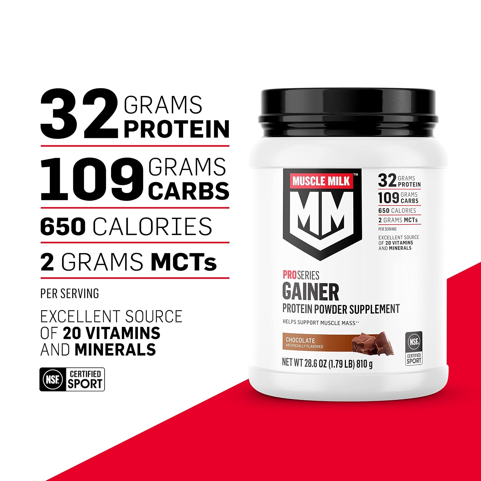 high protein Muscle Milk gainer powder