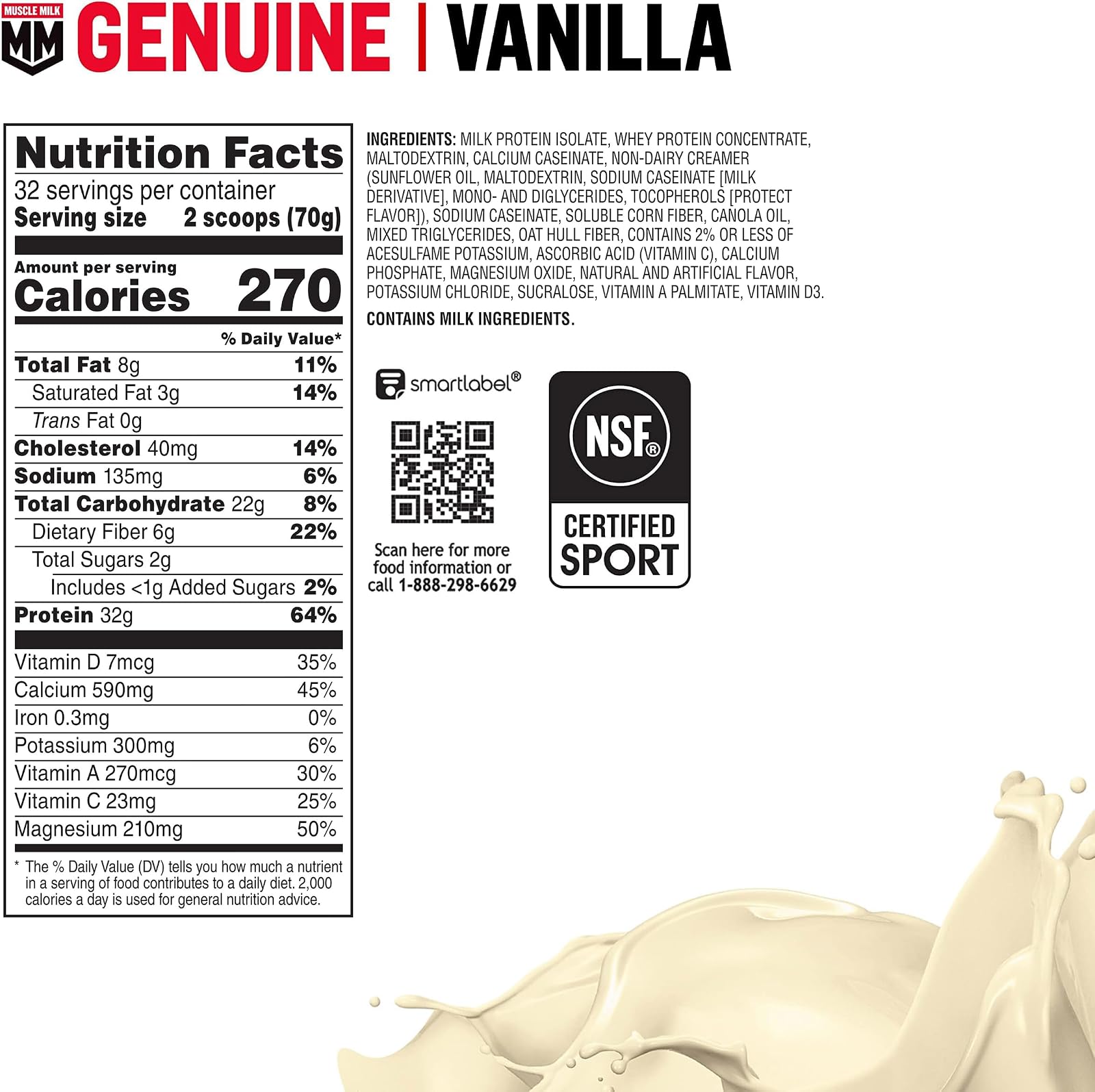 high protein Muscle Milk powder