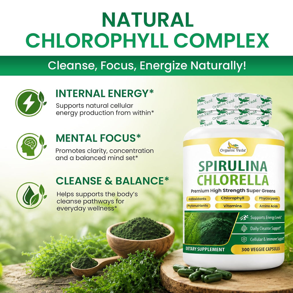 High protein organic spirulina capsules