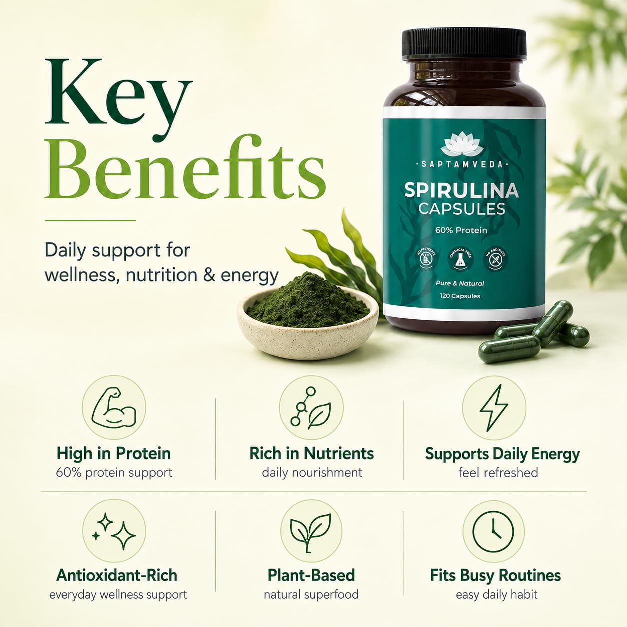 High protein spirulina supplement for athletes