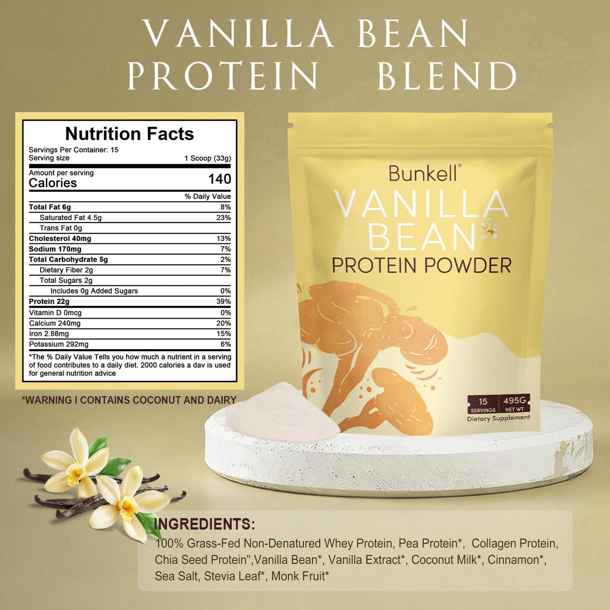 high protein vanilla bean supplement