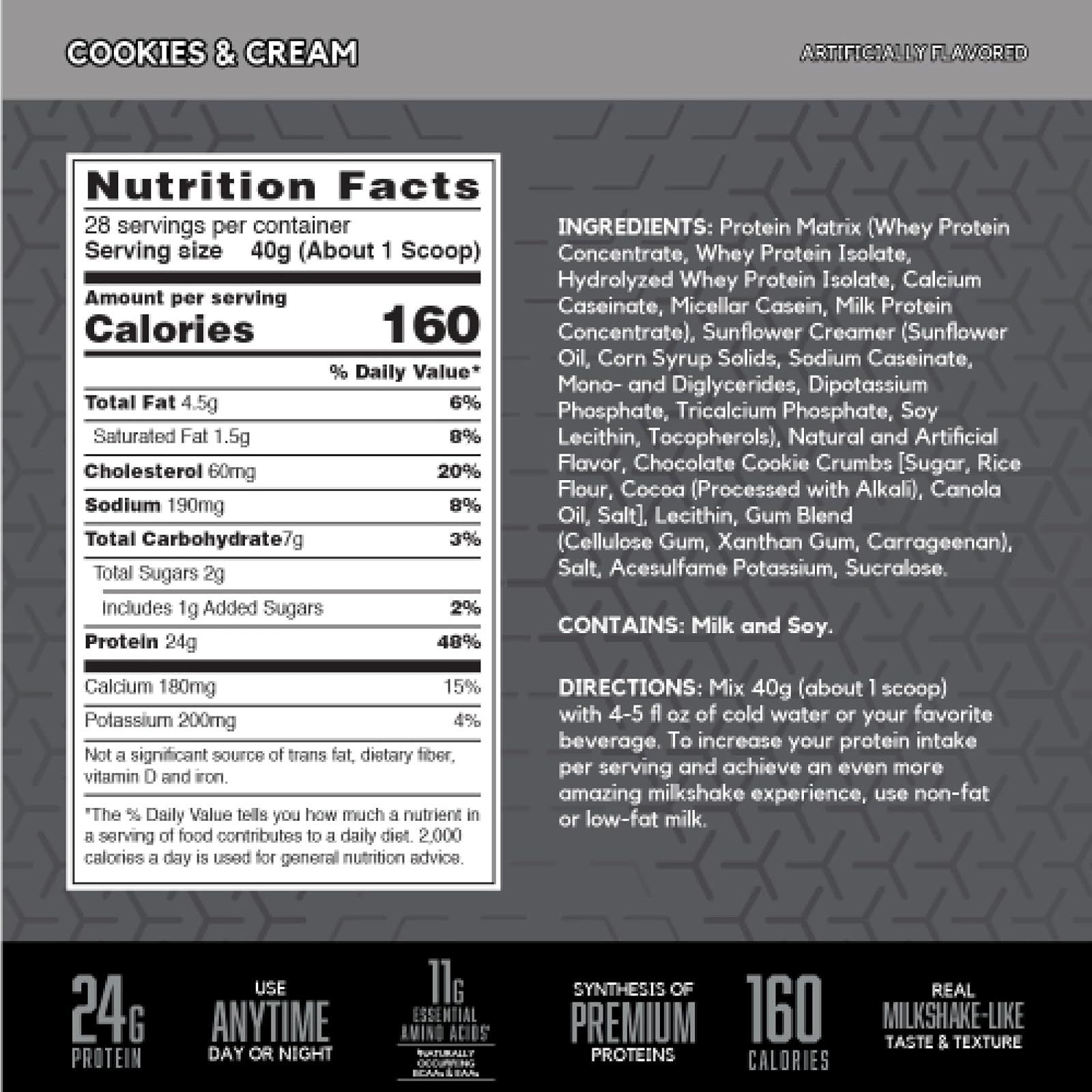 high protein whey supplement for muscle