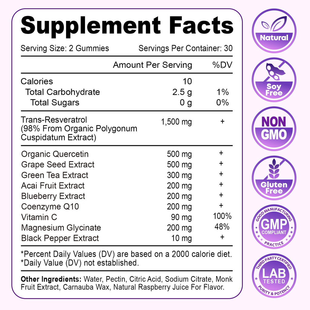 High Purity Resveratrol for youthful skin