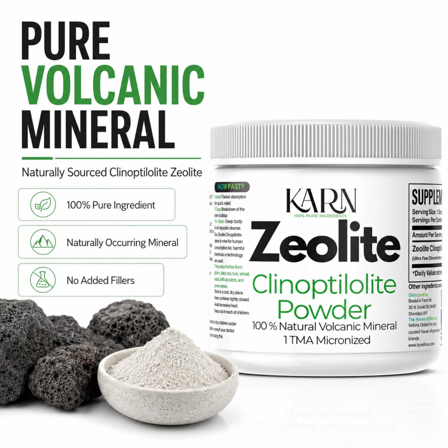 high purity zeolite powder for detoxification