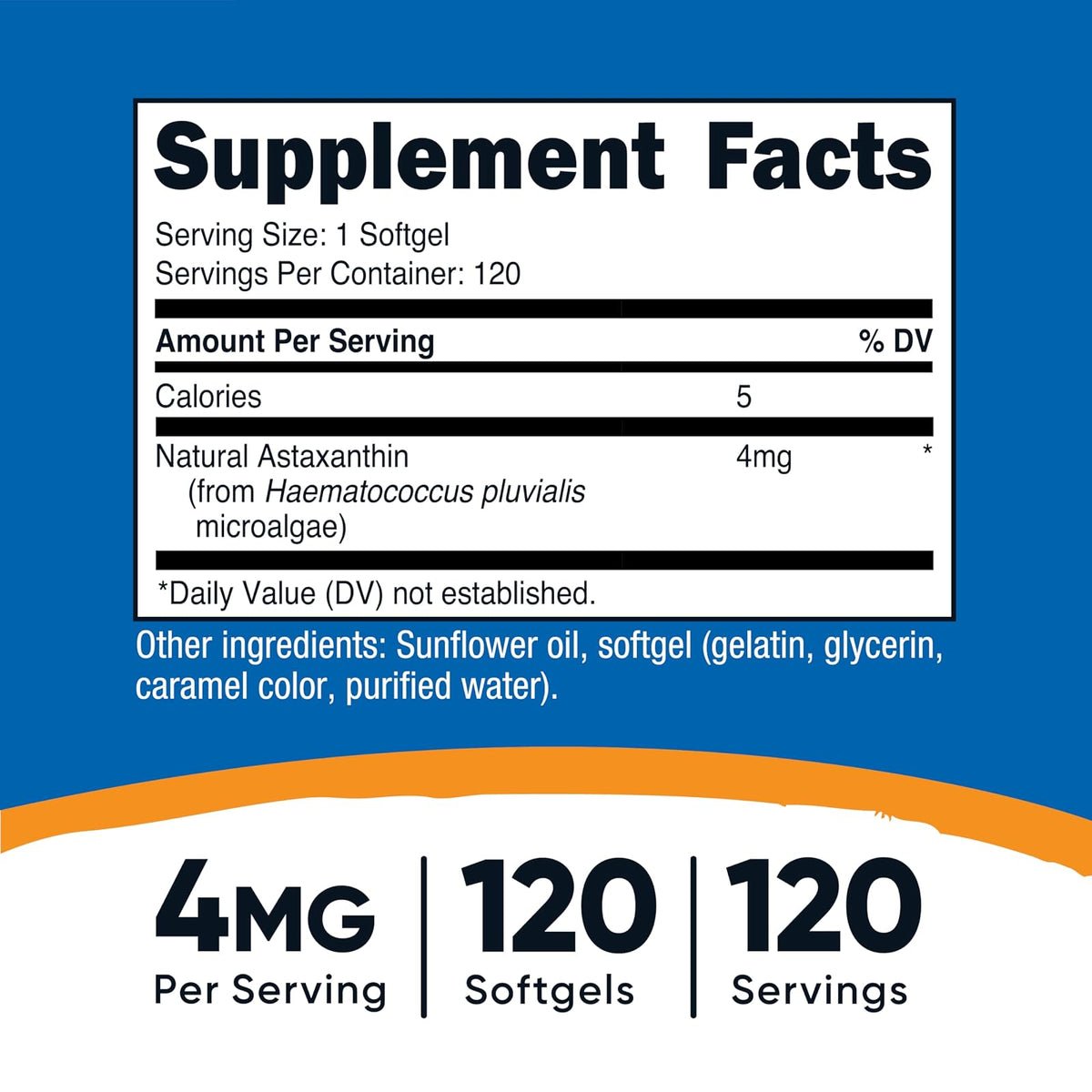 High-quality Astaxanthin 4 mg supplement