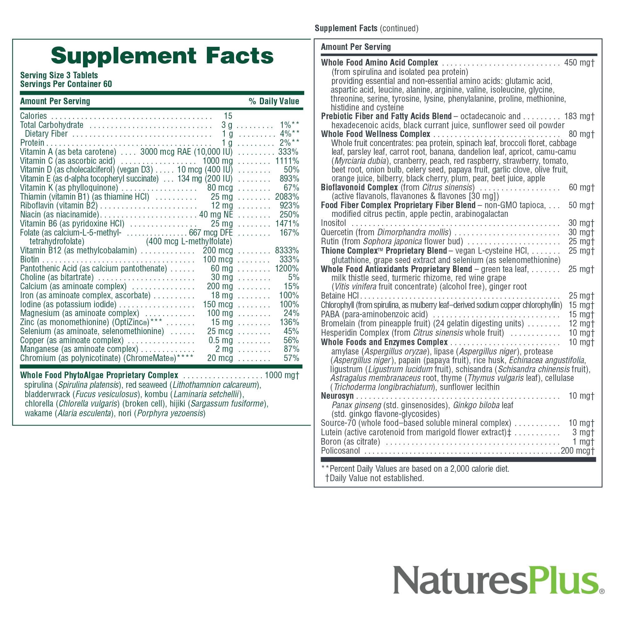 high-quality blended vitamin & mineral formula