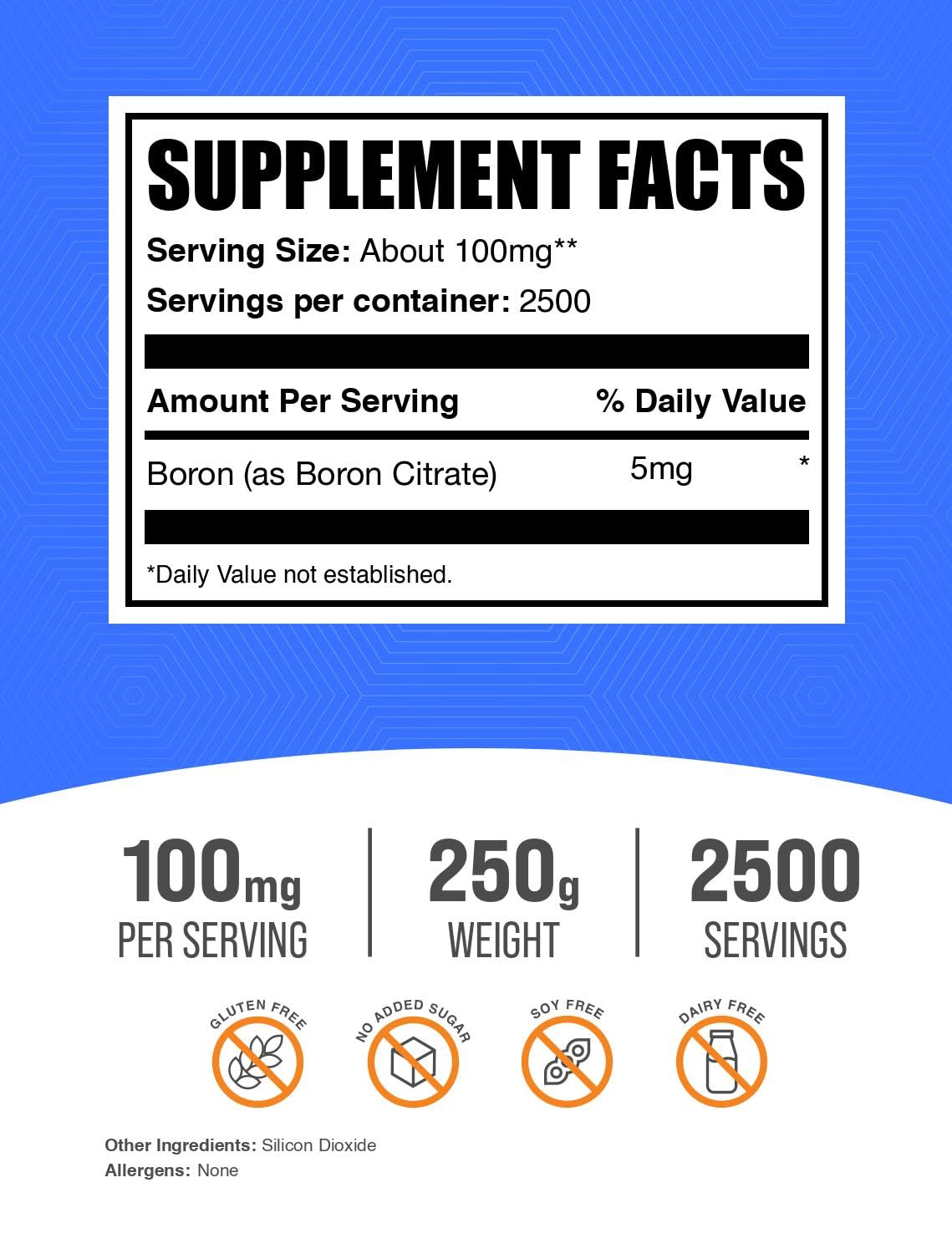 High-quality boron citrate supplement