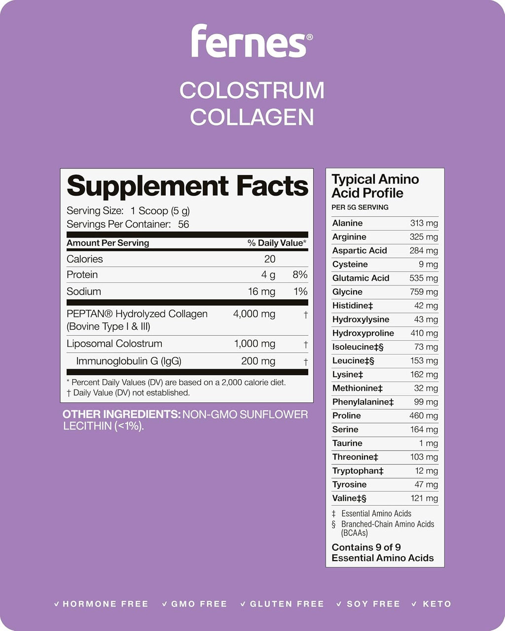 High-quality bovine colostrum supplement