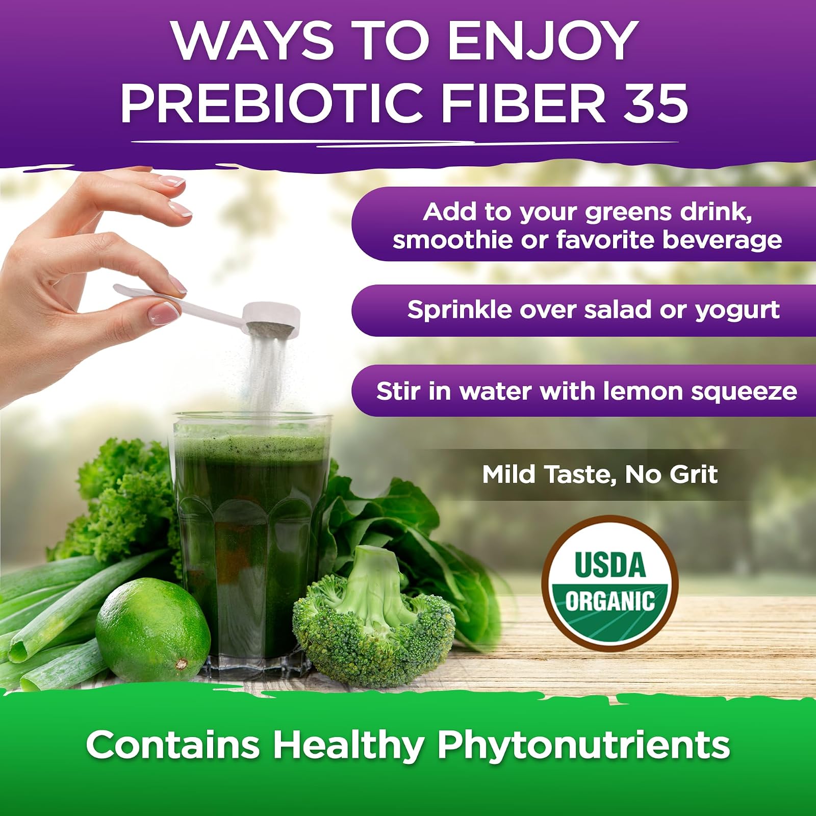 High-quality fiber powder for smoothies