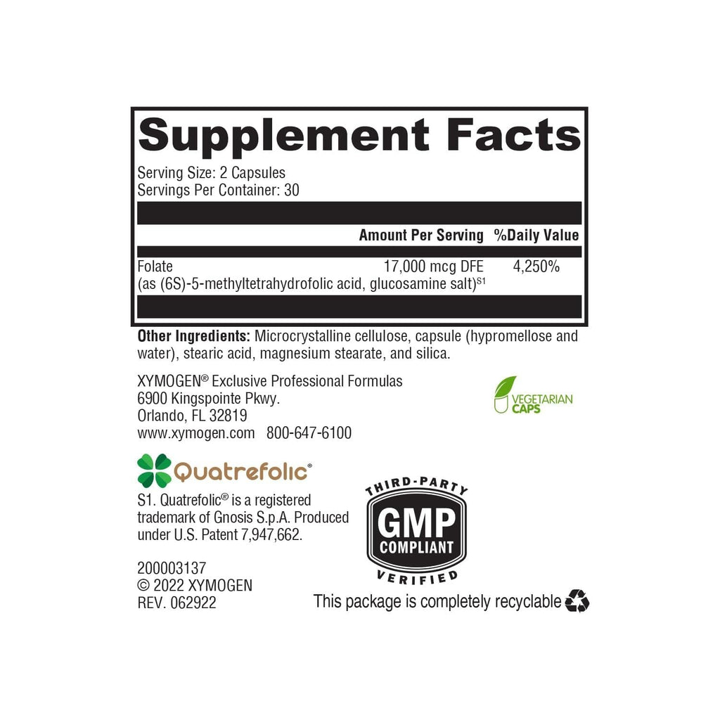 High-quality folate supplement by Xymogen