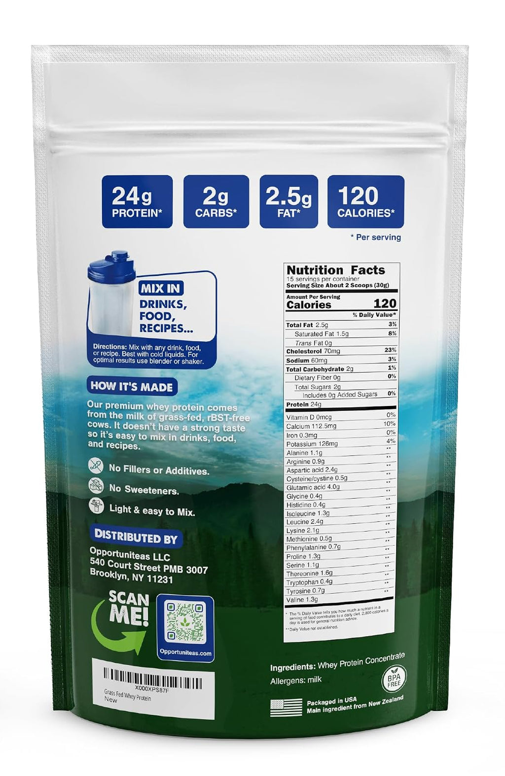 high-quality grass fed whey protein powder