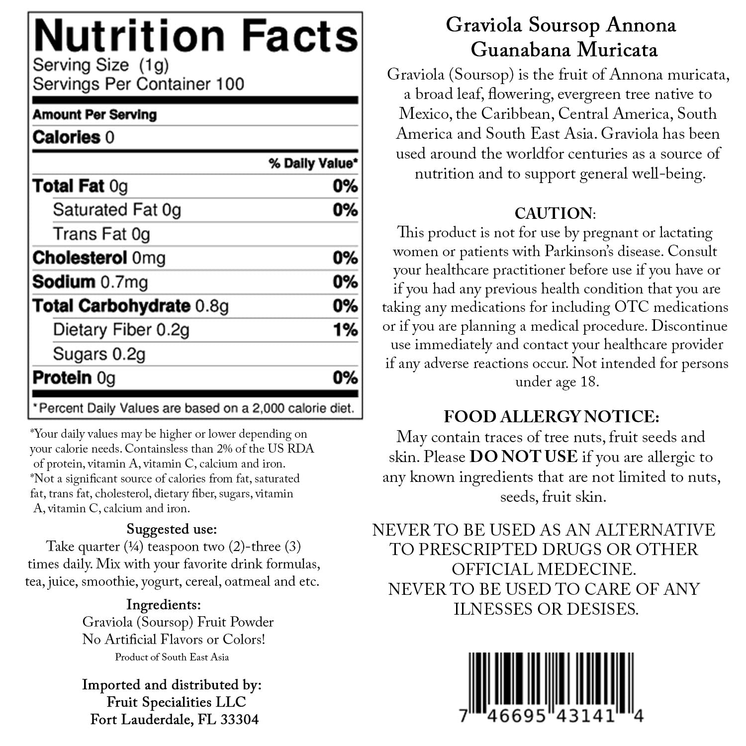 High-quality Graviola fiber supplement