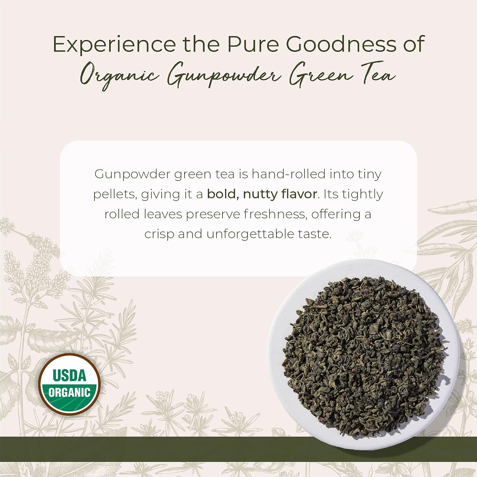 high-quality gunpowder green tea