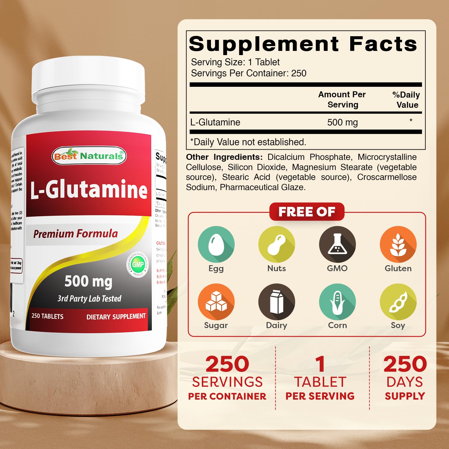high-quality l-glutamine tablets
