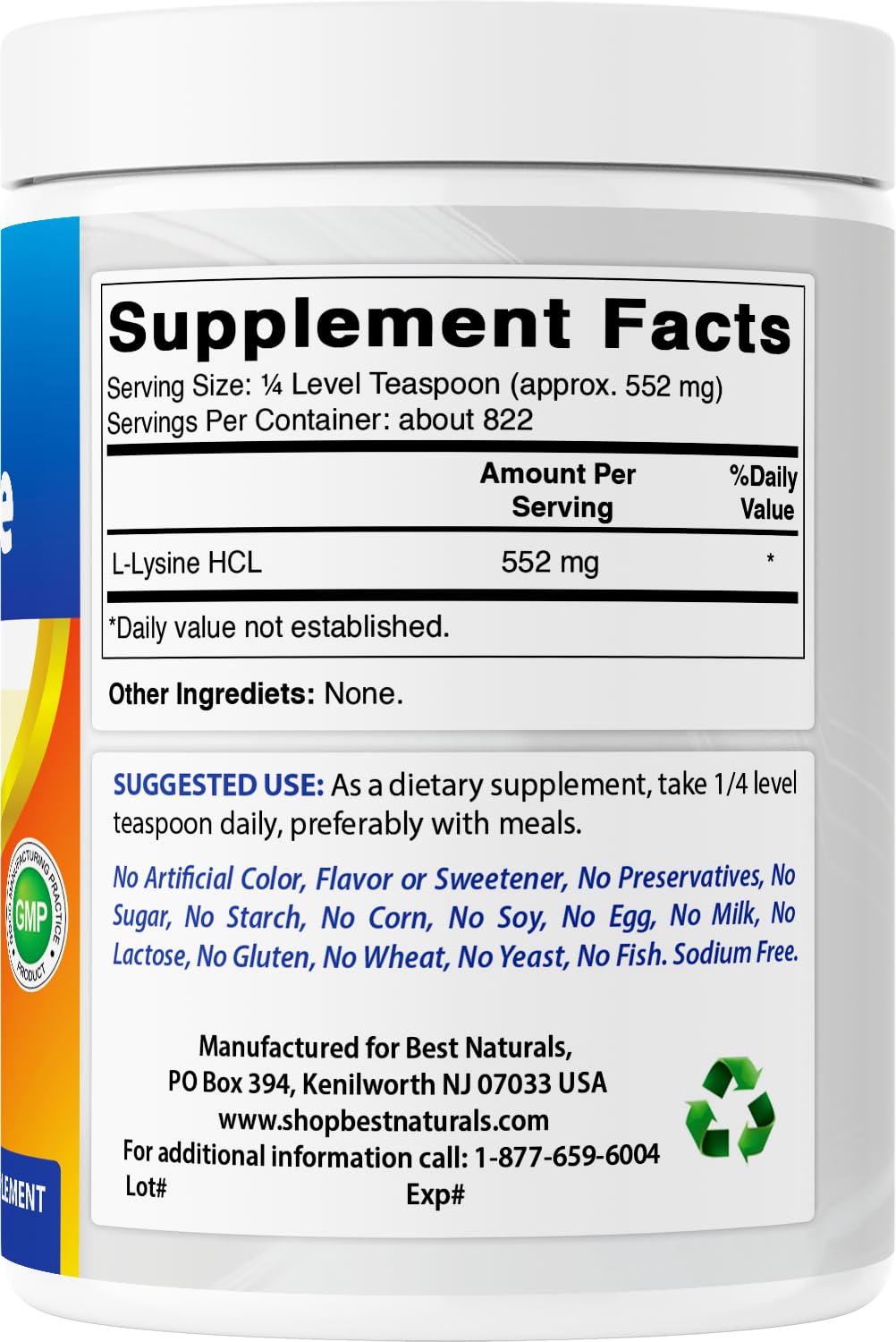 high-quality l-lysine supplement powder