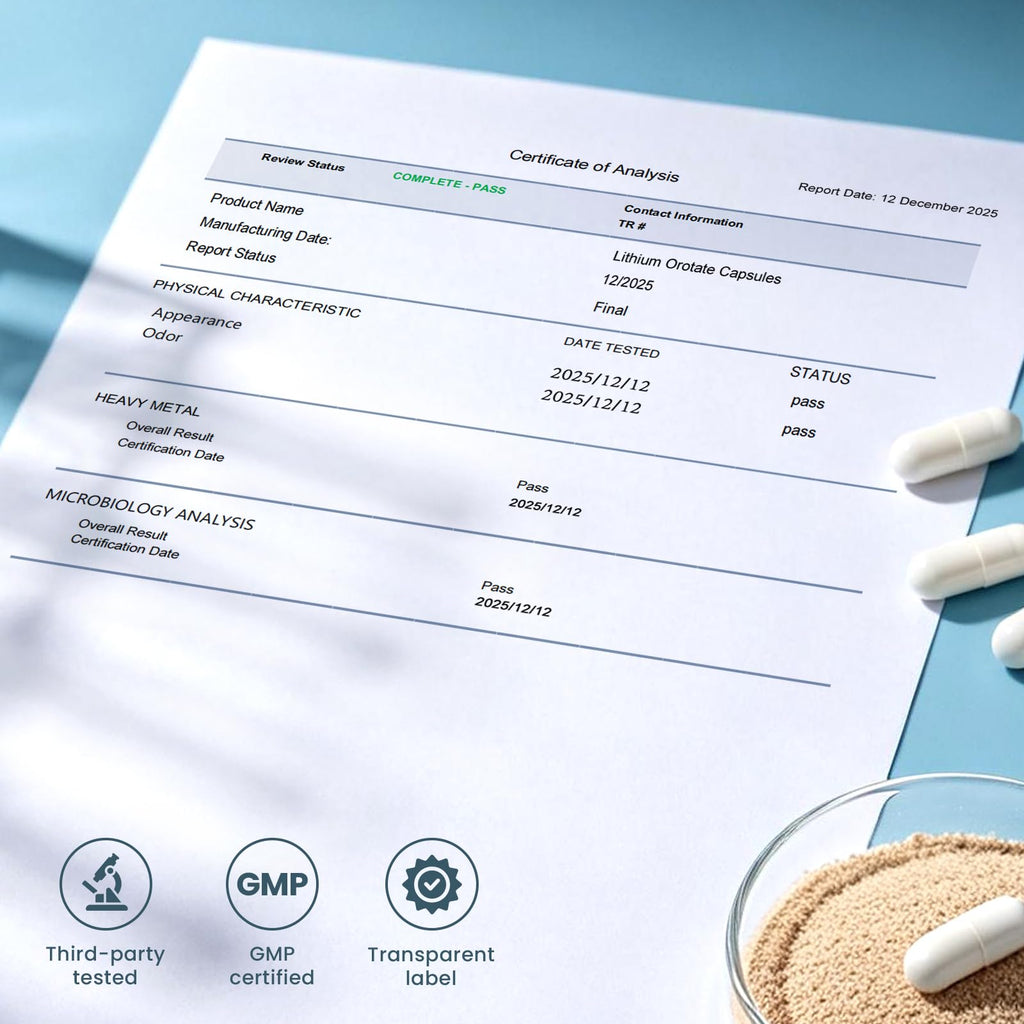 High-quality lithium supplement for vitality