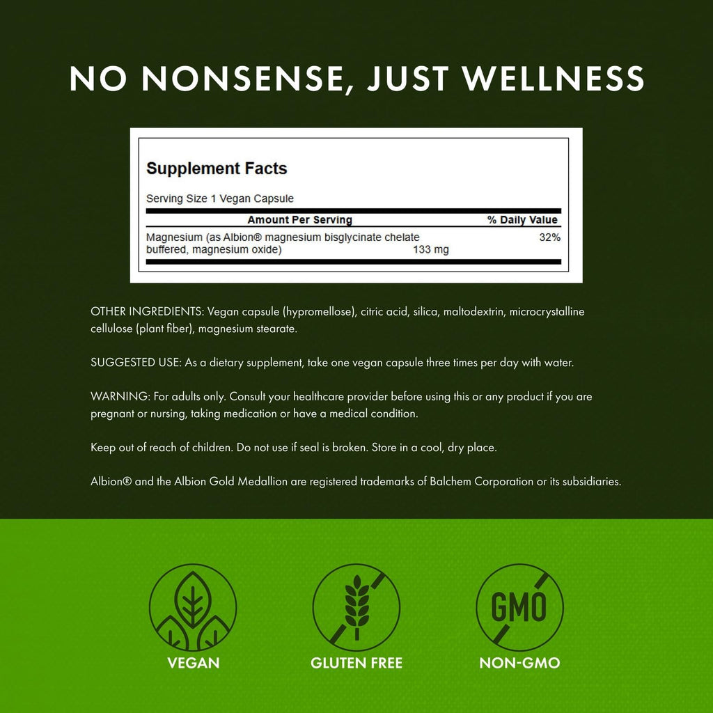 High-quality magnesium bisglycinate supplement