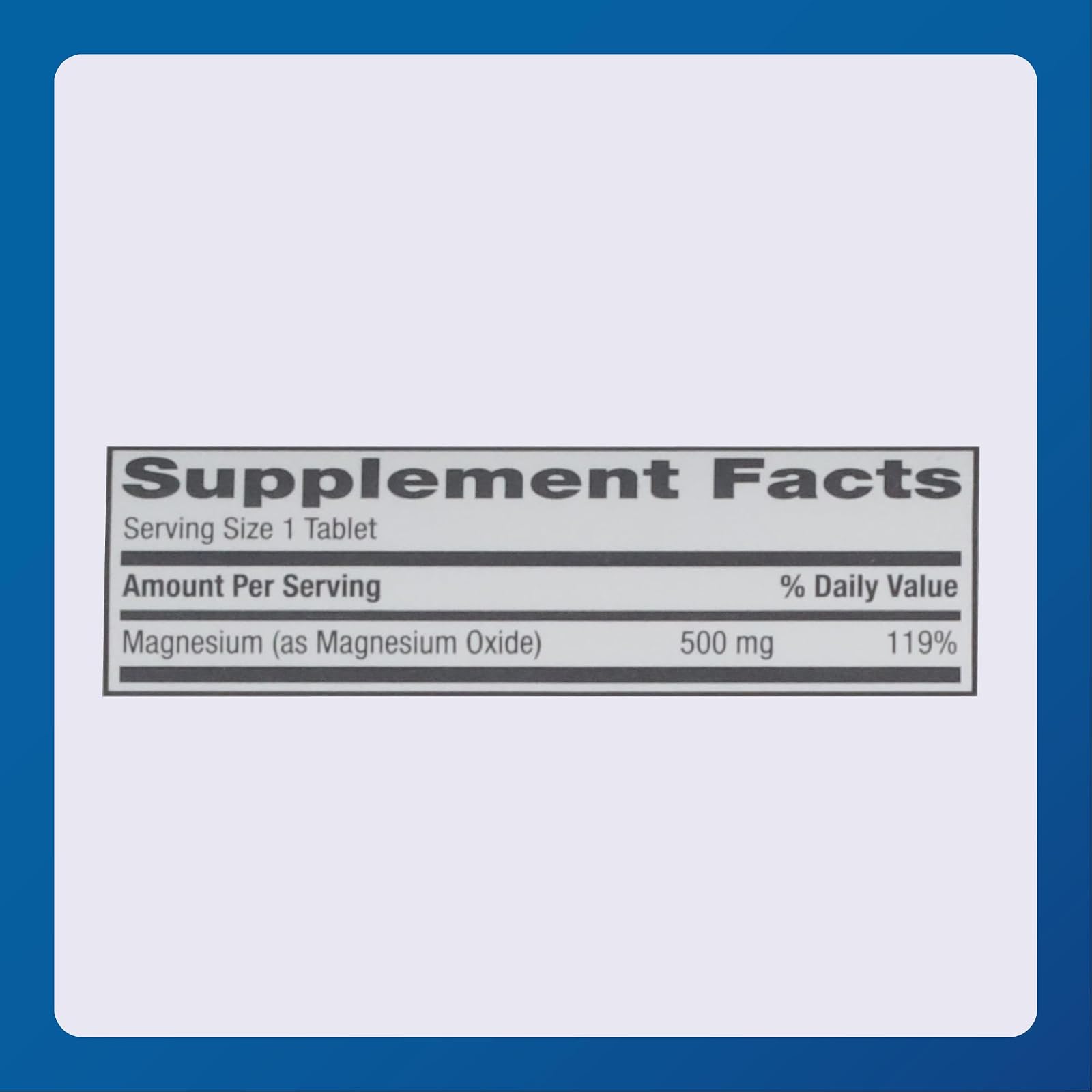 High-quality magnesium oxide formula