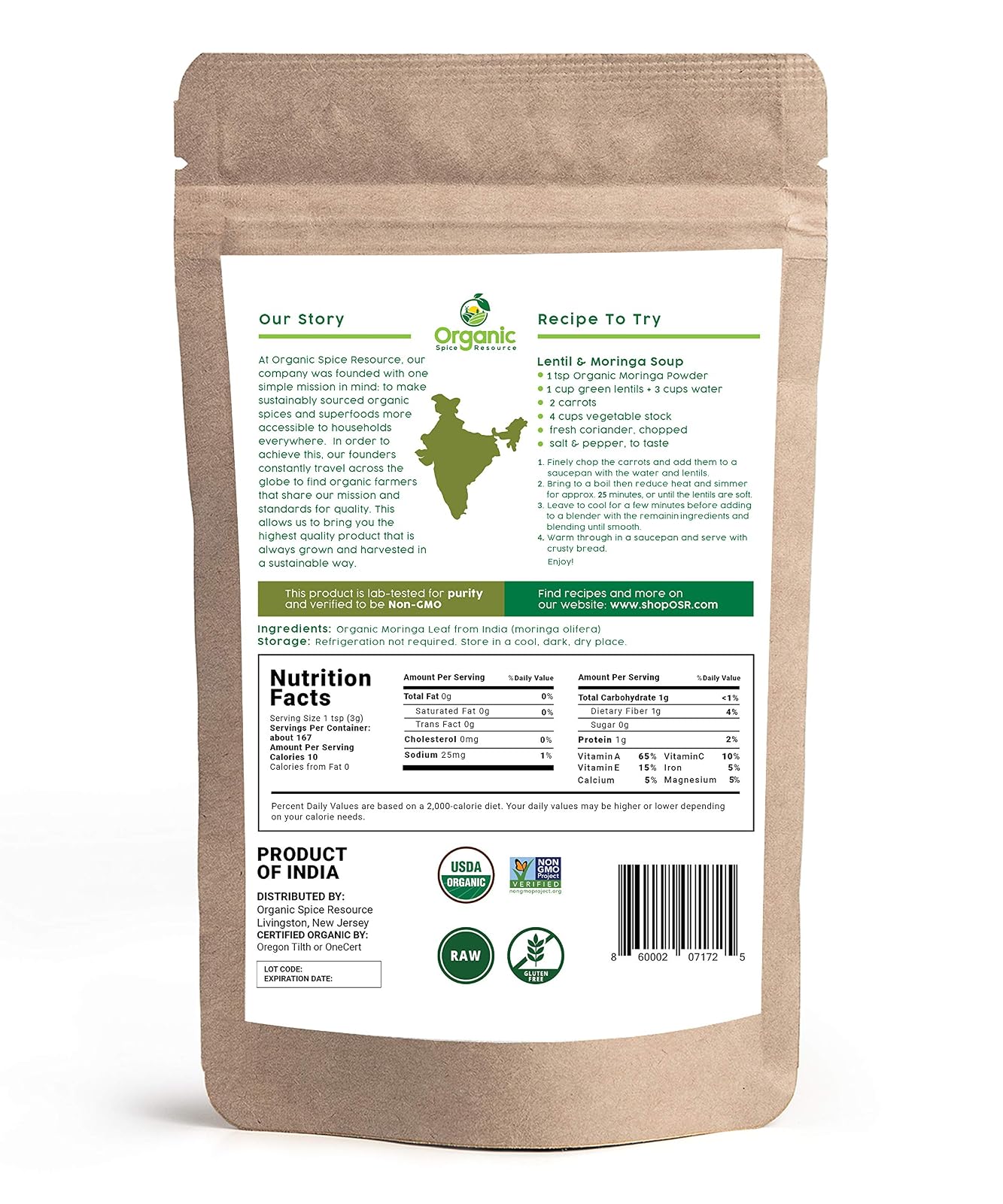 high-quality moringa powder supplement