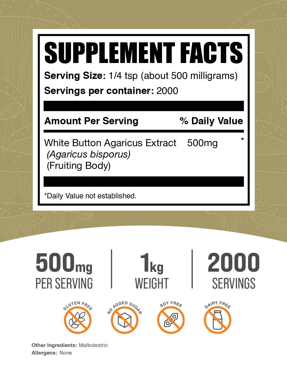 High-quality mushroom supplement powder