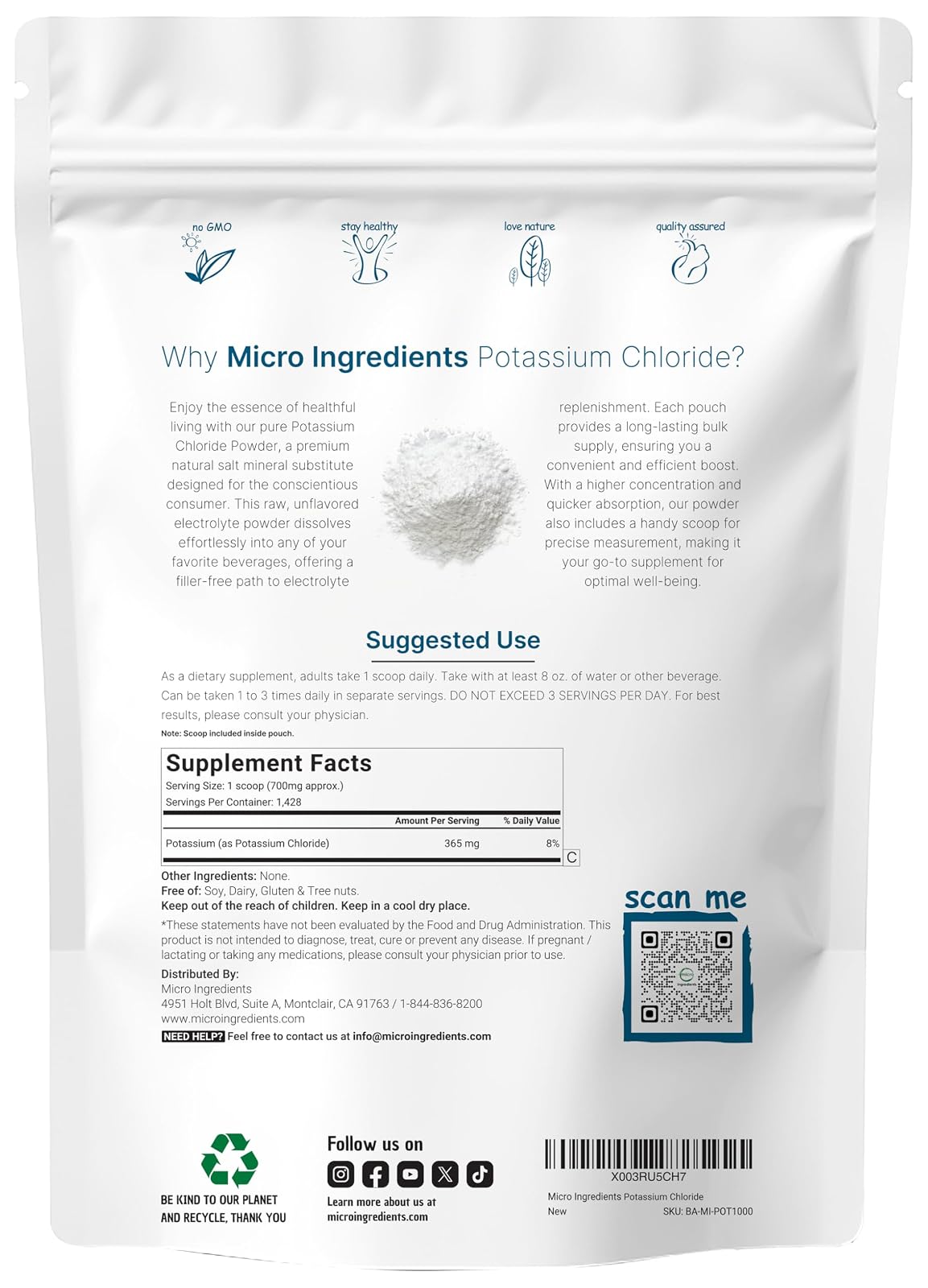 high-quality potassium chloride supplement