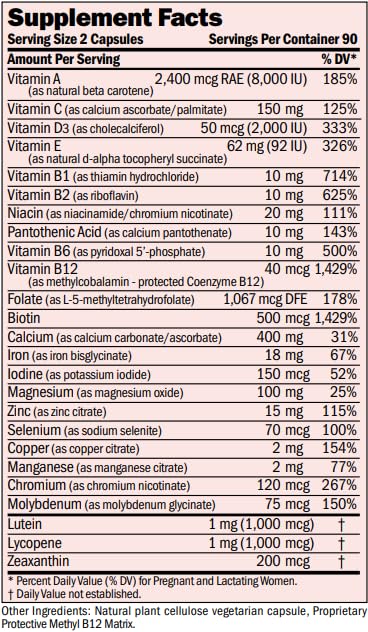 high-quality prenatal vitamins with methylfolate