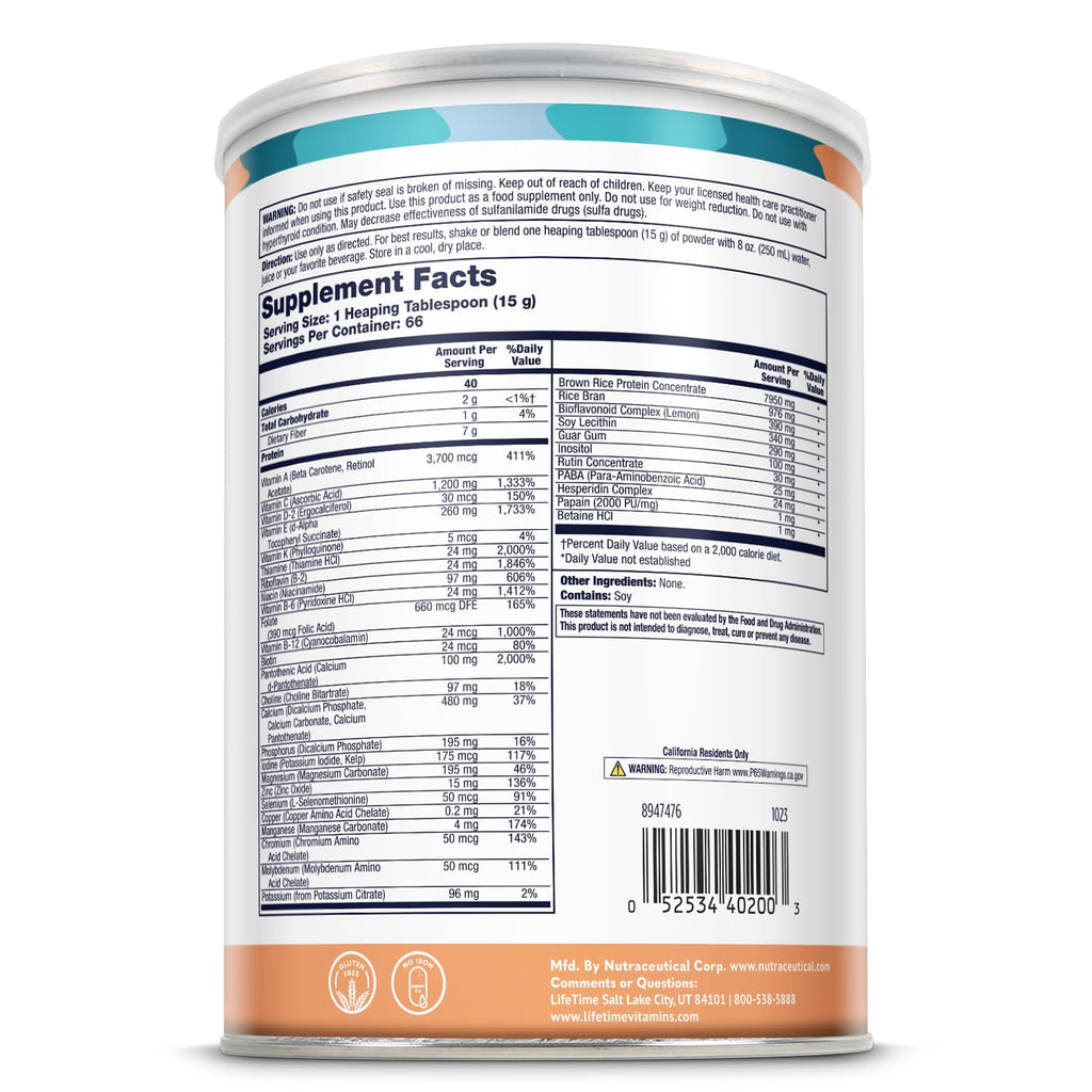 high-quality rice-based vitamin blend