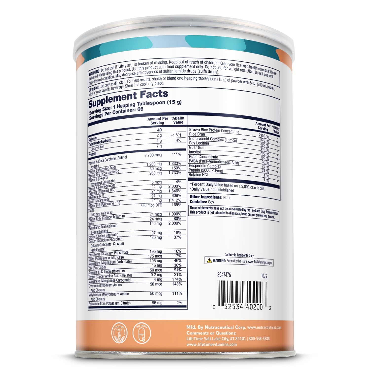 high-quality rice-based vitamin blend