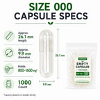 high-quality size 000 vegan capsules