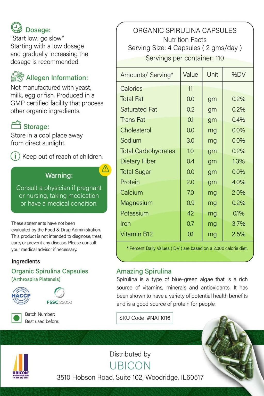 High-quality spirulina supplement Canada