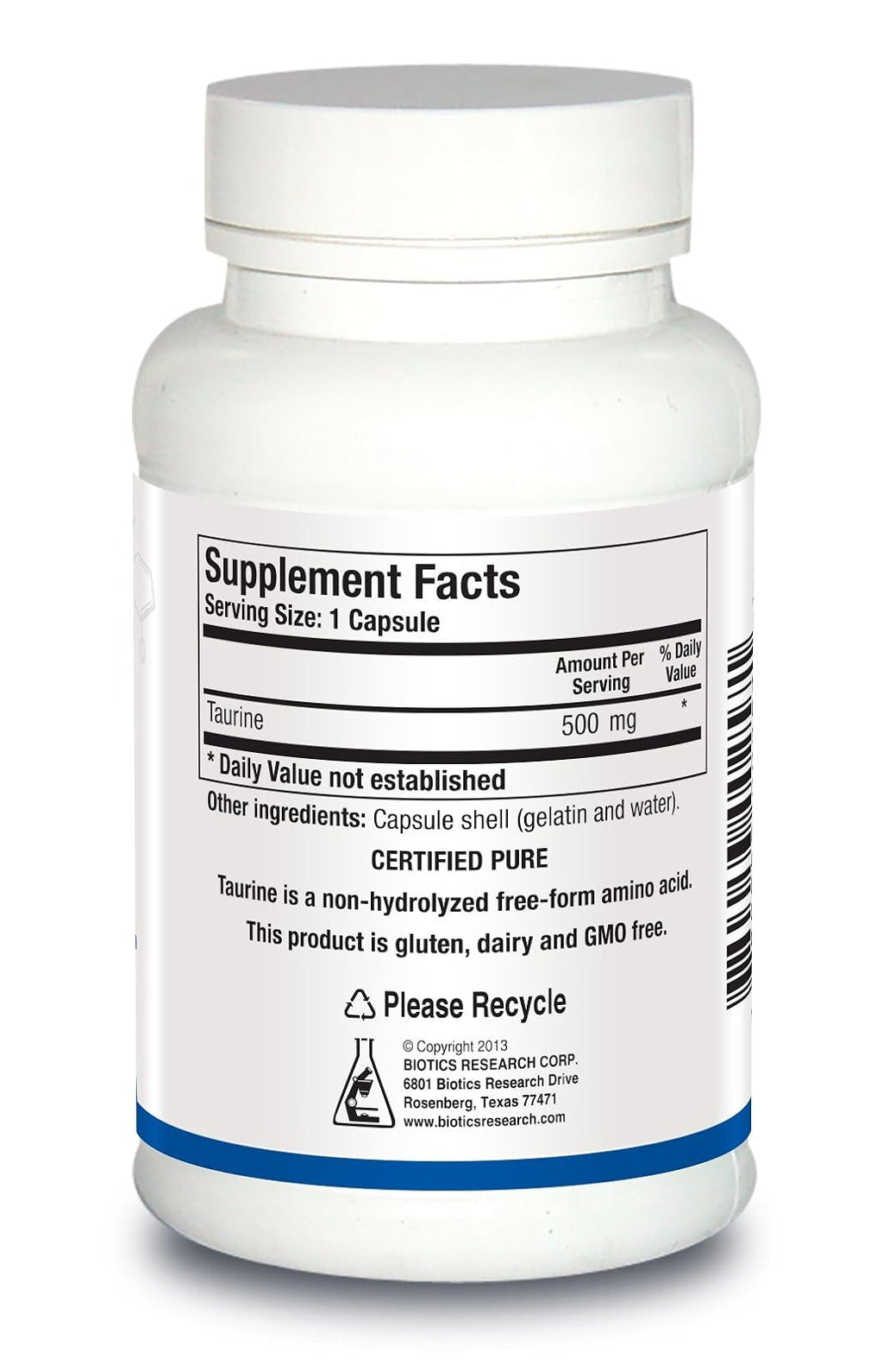 high-quality taurine capsules 500 mg