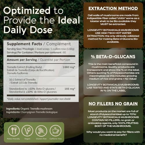 high-quality tremella mushroom powder supplement