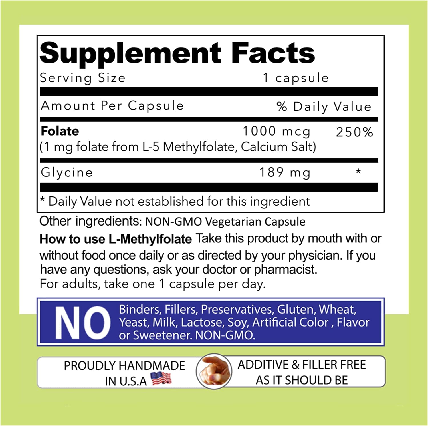 High-quality vegetarian methylfolate capsules