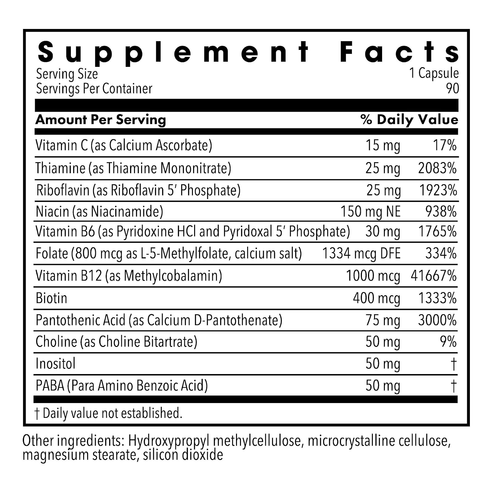 High-quality vitamin b complex formula