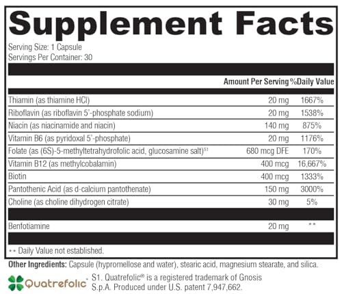 High-quality vitamin B complex formulation