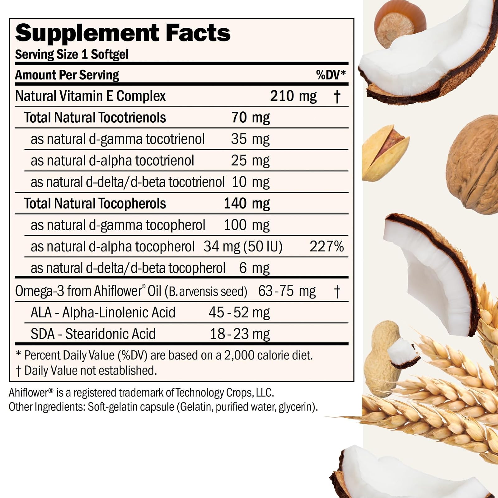 High-quality vitamin E softgels