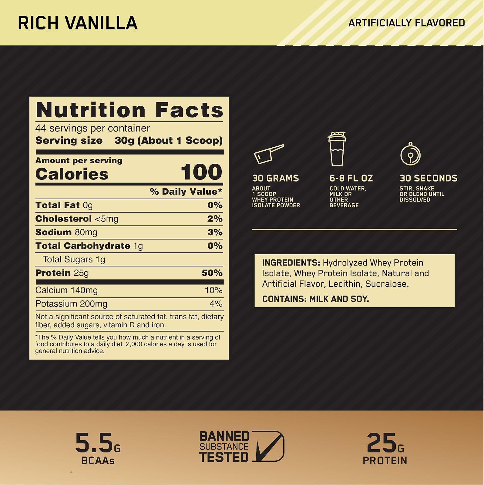 High-quality whey protein supplement