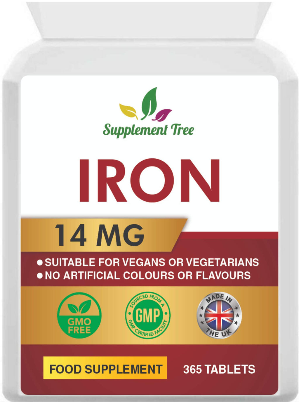 High strength iron tablets for energy