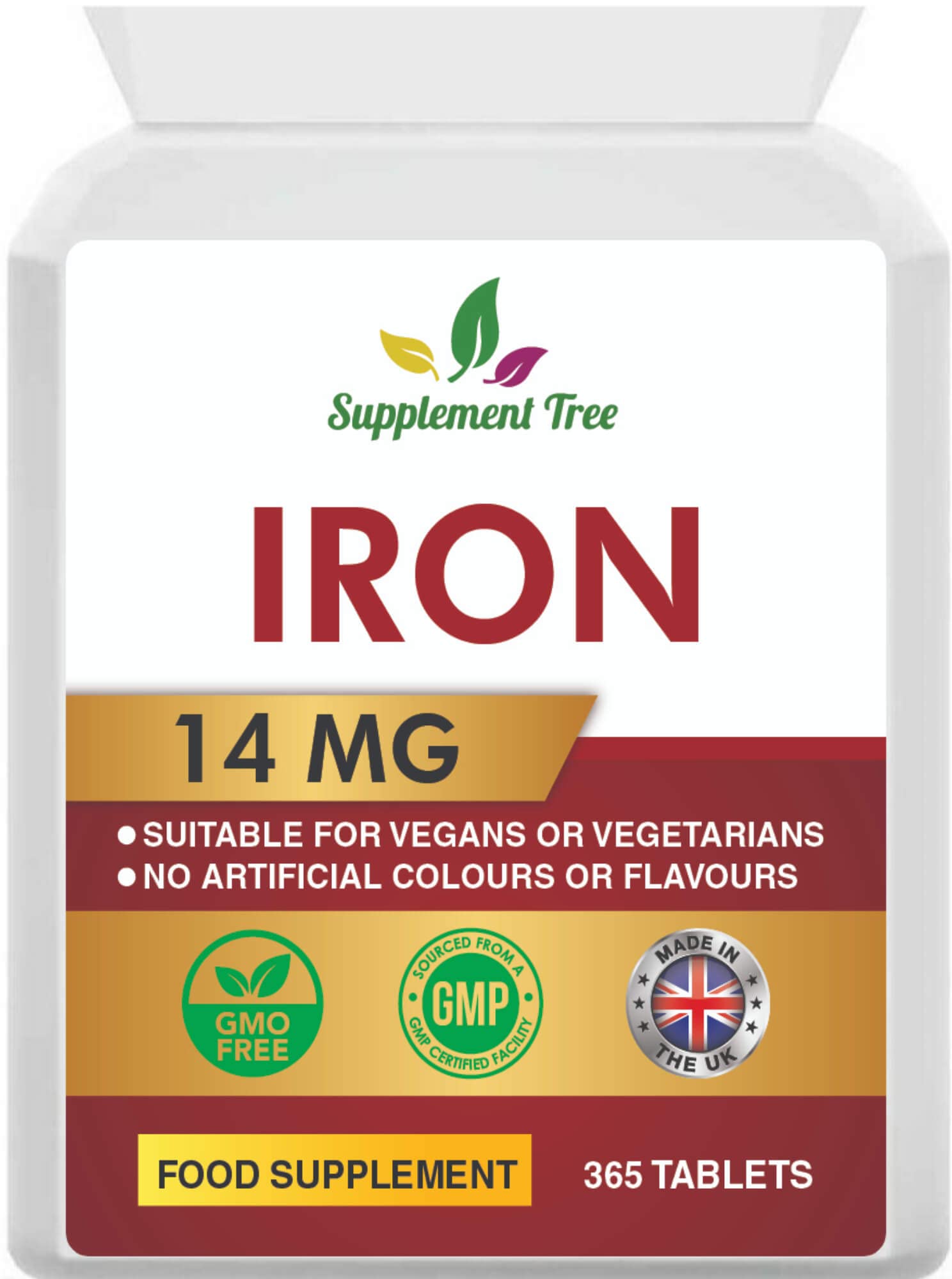 High strength iron tablets for energy