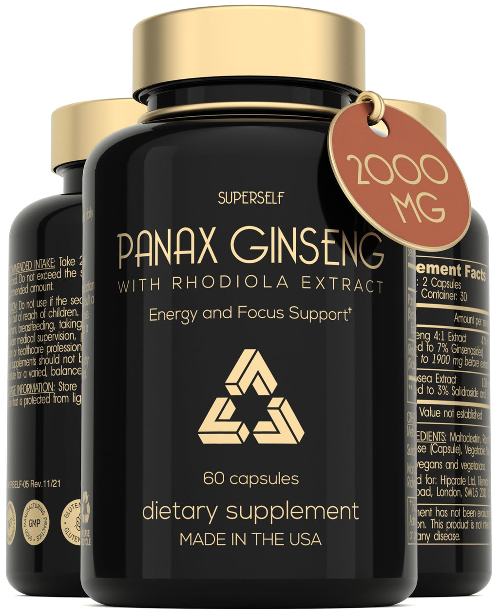 high strength Panax ginseng capsules