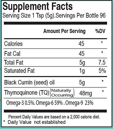 High thymoquinone black seed oil