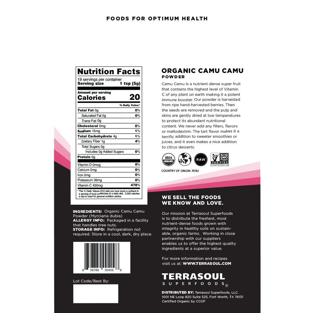 high vitamin c content camu camu