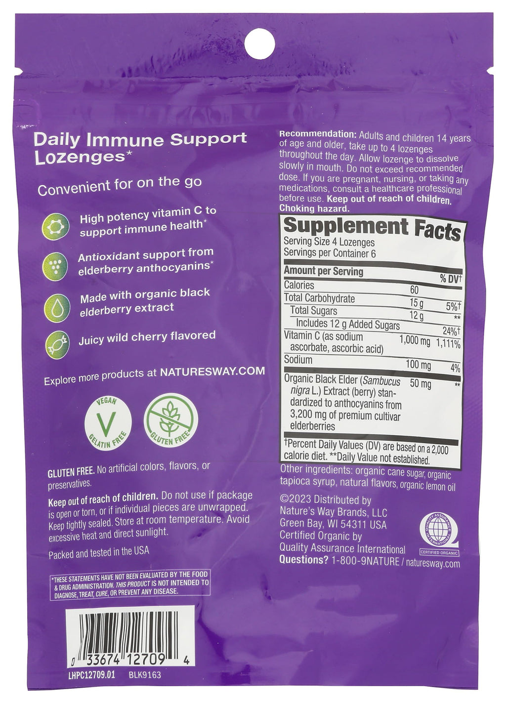 high vitamin C elderberry throat relief