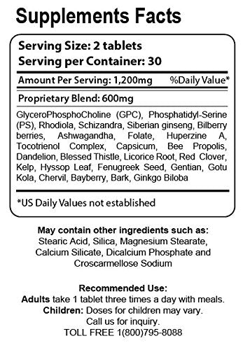 highly concentrated herbal tablets for vitality