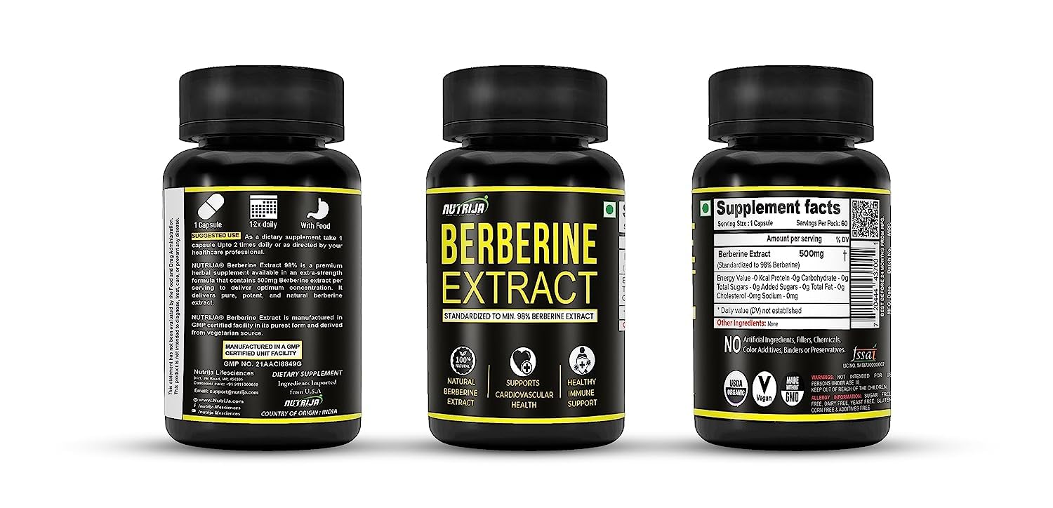 Highly purified berberine capsules for energy