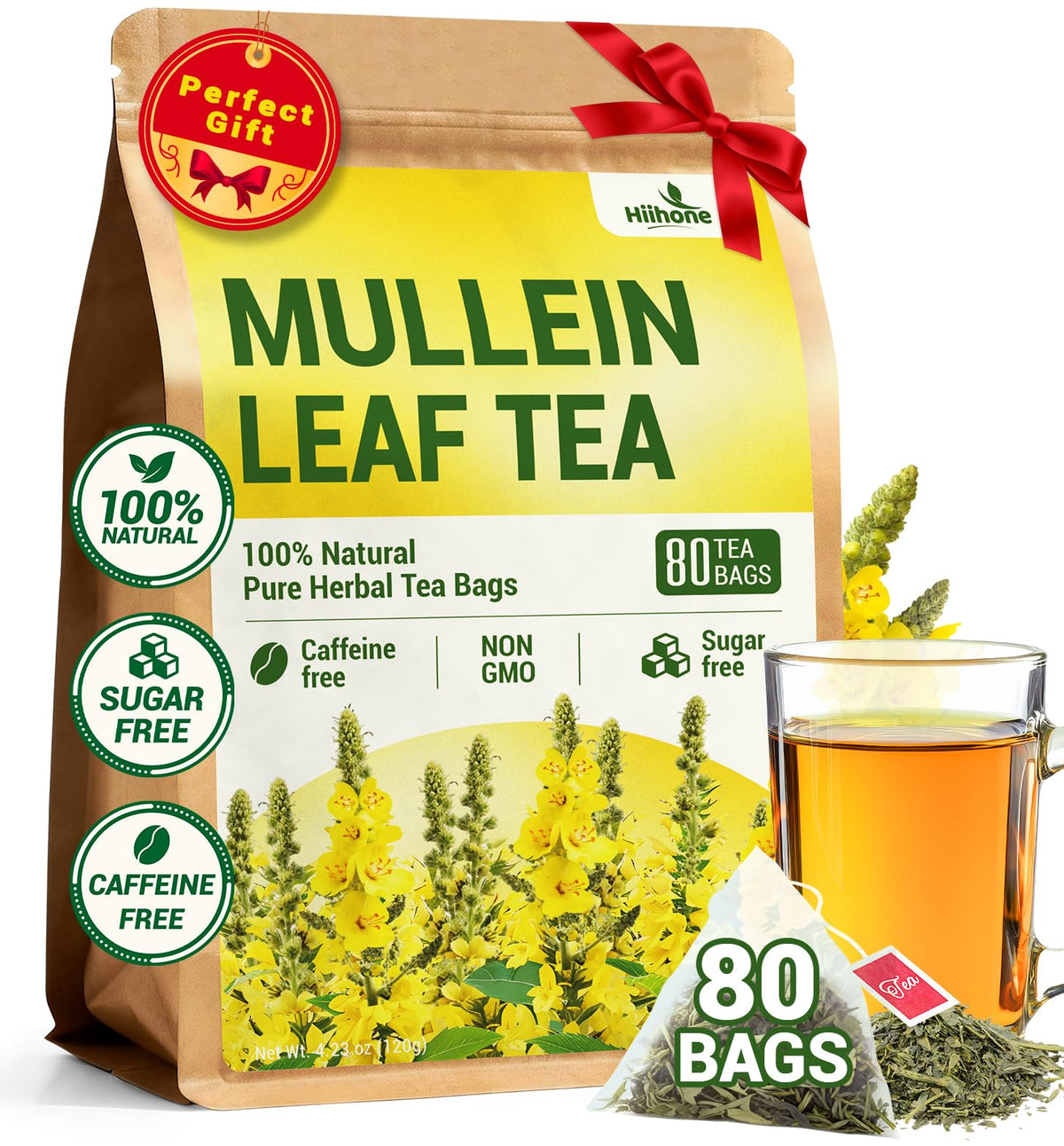 HIIHONE mullein leaf tea bags